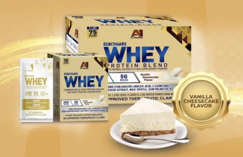 A1 BENCHMARK WHEY PROTEIN BREND (VANILLA CHEESECAKE FLAVOR) 30gram ...